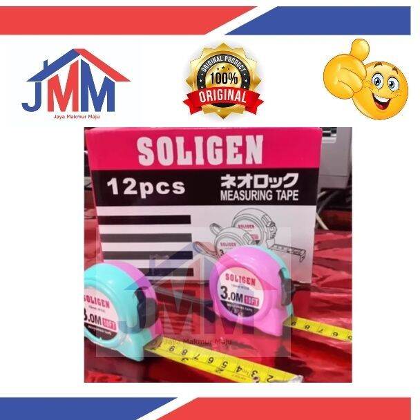 METERAN MERK SOLIGEN 3 METER - METERAN TUKANG - METERAN TARIK | Lazada ...