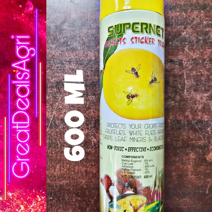 SUPERNET FRUITFLY STICKY SPRAY CAN INSECTICIDE (600 mL) HARBEST ...