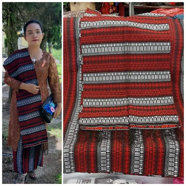 KAIN SONGKET MERAH GOLD SARUNG DAN SELENDANG TENUN SONGKET BATAK ...