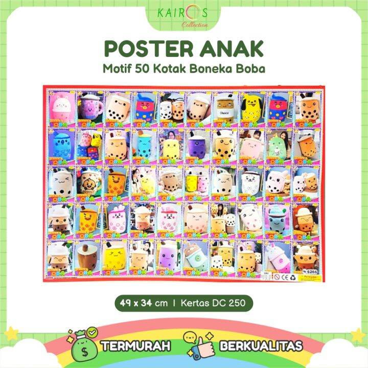 Poster Kotak Boba Aneka Motif Isi 50 Kotak Dalam 1 Poster | Lazada ...