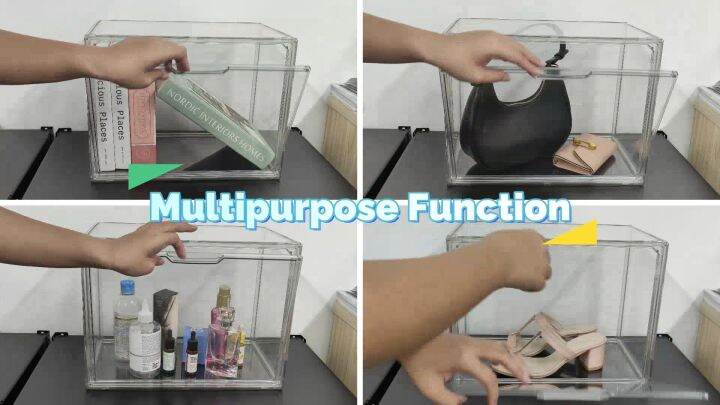 HYPERACK ™️ Transparent Display Box Shoe Box Stackable Storage Box Bag ...