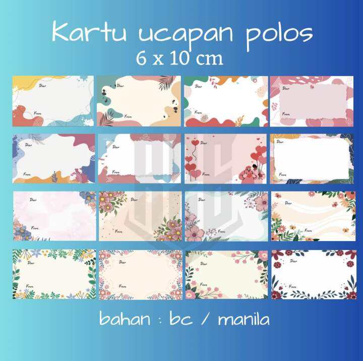 25 pcs kartu ucapan polos | thank you card polos 6x10 cm | greeting ...