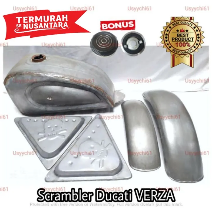 Paket Hemat Body Tangki Cover Scrambler Ducati VERZA Custom Fuelpump ...