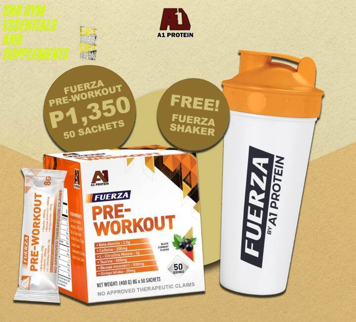 A1 Protein FUERZA Pre-Workout 50 servings FREE SHAKER! | Lazada PH