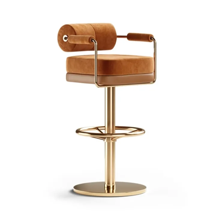 Simple Modern Light Luxury Bar Chair Nordic Rotating Bar Chair Italian ...