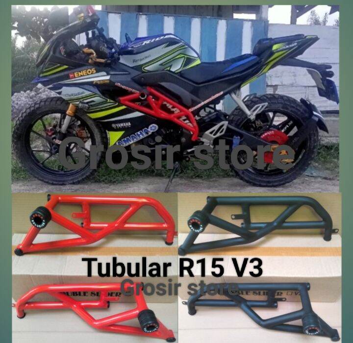Tubular yamaha R15 V3 plus jalu frame slider | Lazada Indonesia