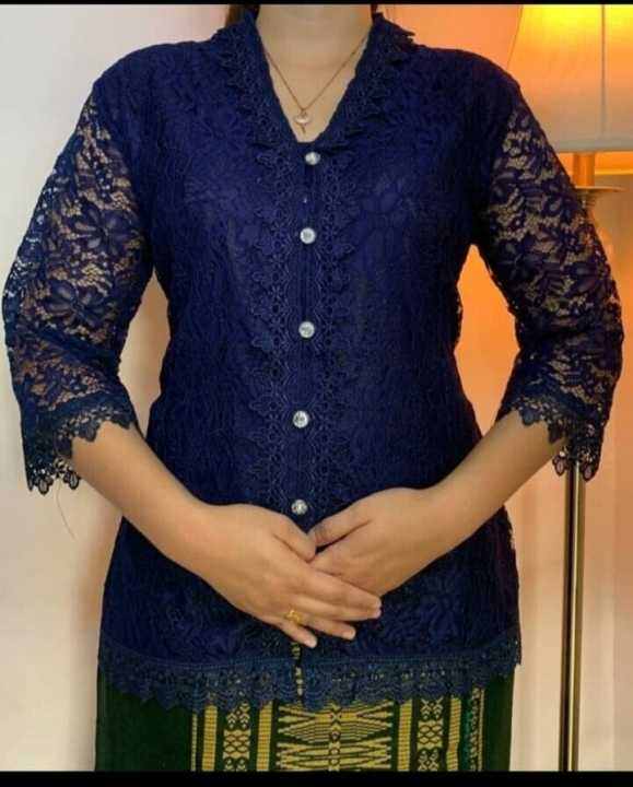BLUS BROKAT KANCING DEPAN HIDUP BORDIR KELILING UKURAN L, XL, XXL ...