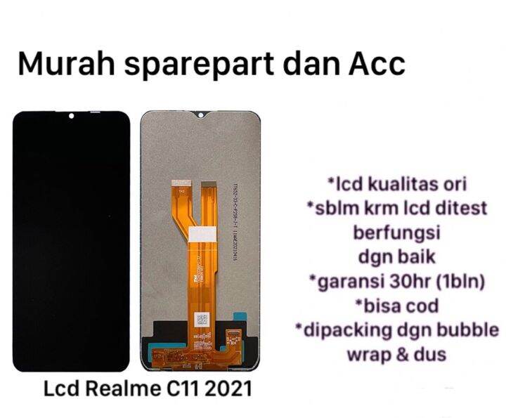Lcd + Ts realme c11 2021 fullset dengan touchscreen 100% compatible | Lazada Indonesia