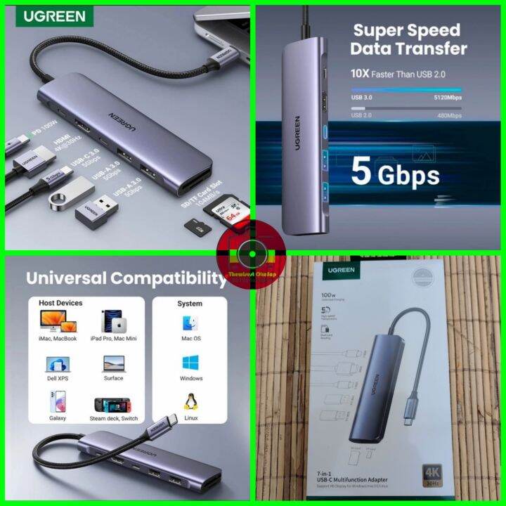 UGREEN USB C HUB C ADAPTER USB TYPE C 7in1 Multiport 15214 Cardreader ... UGREEN USB C HUB C ADAPTER USB TYPE C 7in1 Multiport 15214 Cardreader ...