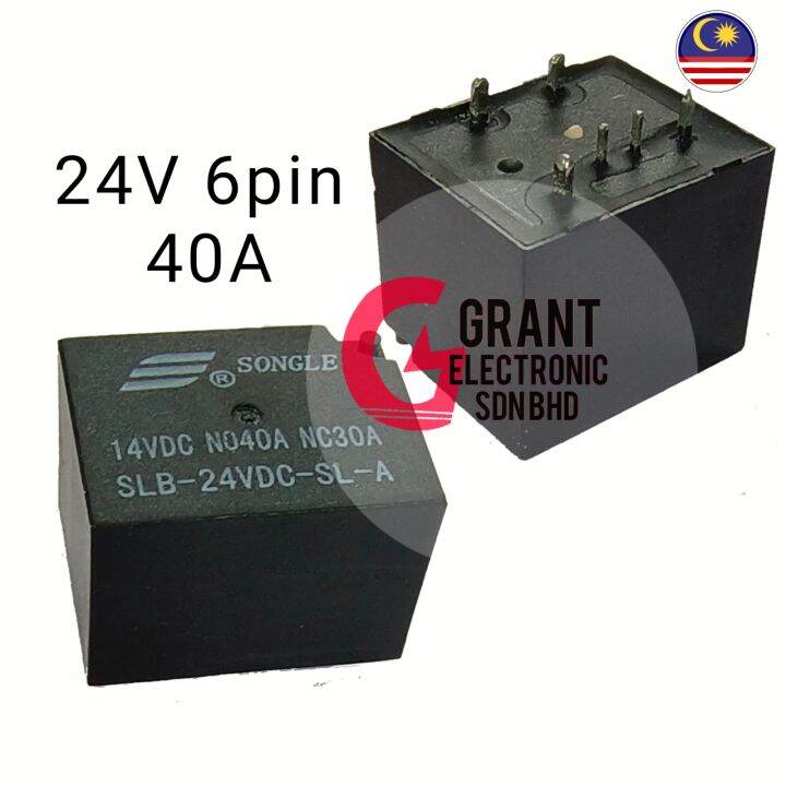 24VDC 40A 6pin Auto Relay Car DC24V SLB-24VDC-SL-A 6kaki | Lazada