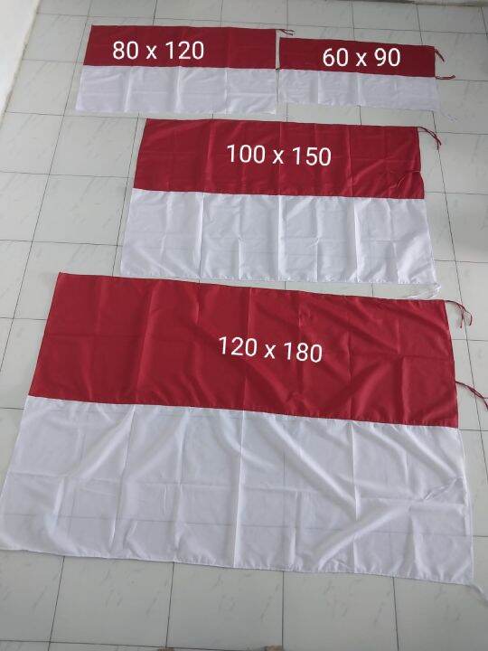Bendera Indonesia Merah Putih ukuran 100 cm x 150 cm bahan kain ...