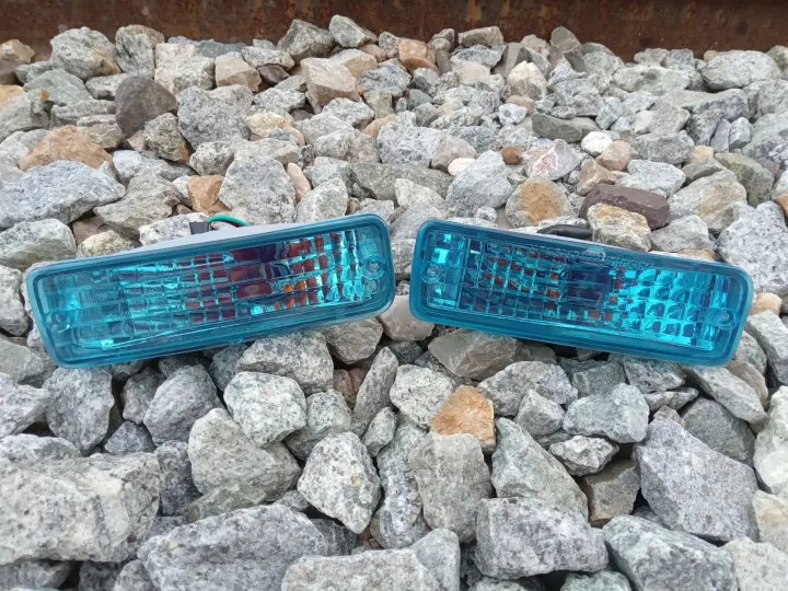 1 คู่ สีฟ้า ไฟกันชนเพรชด้านหน้า TOYOTA mighty-x (3สาย) สำหรับ TOYOTA ...