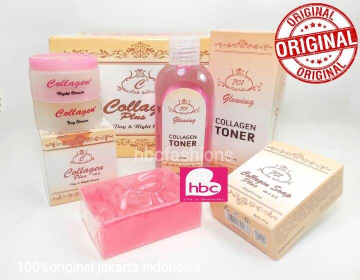 ORIGINAL 701 GLOWING COLLAGEN SETS ( SOAP,TONER,DAY&NIGHT CREAMS ...