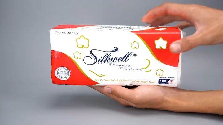 Giấy ăn rút Silkwell Sếu 200 tờ 3 lớp hàng cao cấp, lụa mềm mịn không ...