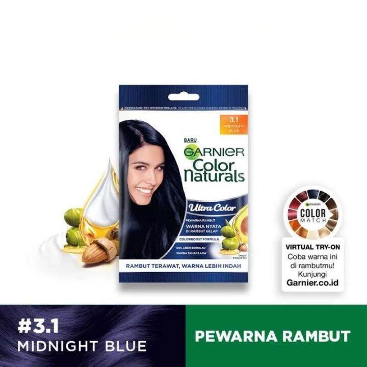 Garnier Color Naturals Ultra Color 3.1 Midnight Blue /Biru Gelap/ Blue ...