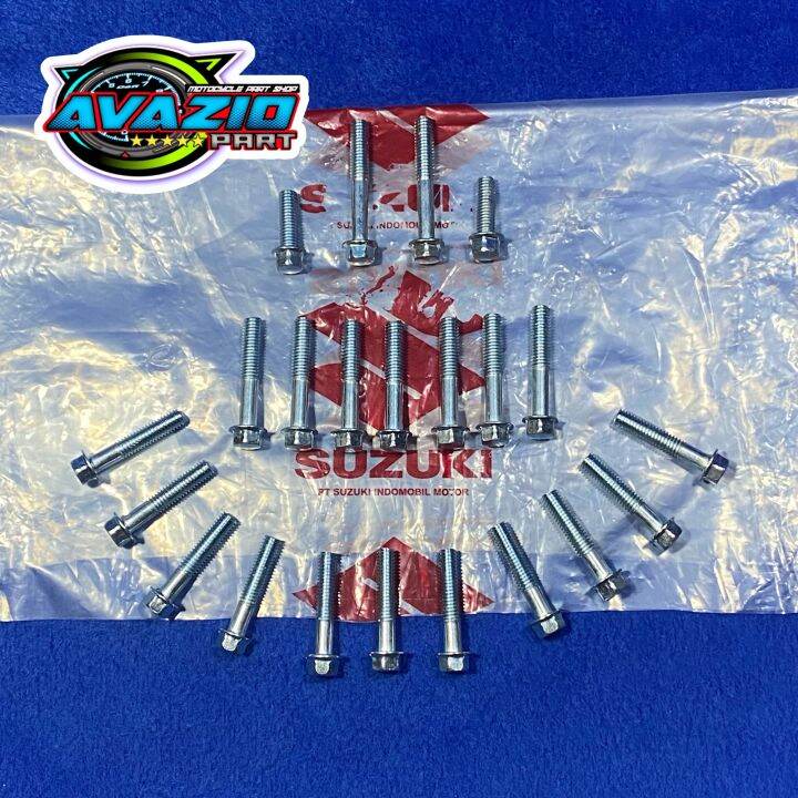 1set baut blok mesin kanan kiri suzuki shogun 125 robot shogun 125 NR | Lazada Indonesia