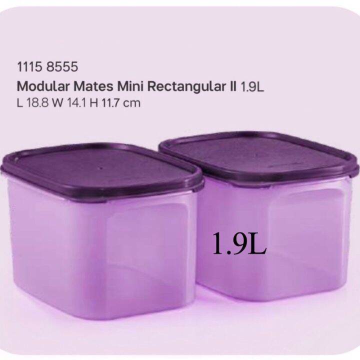 Tupper@ware Modular Mates Mini Rectangular 1.9L(1pc/2pcs) | Lazada