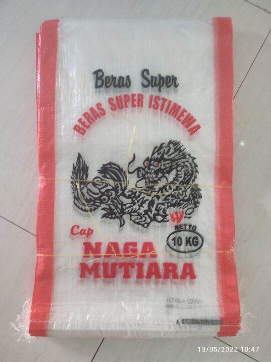 Karung beras 10 kg transparan cap naga mutiara isi 50 lembar | Lazada ...