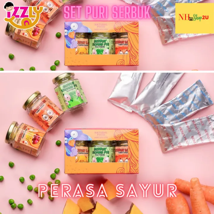 Puri Serbuk Perasa Sayur Izzly / Set Puri Serbuk Perasa Buah Dan Sayur ...