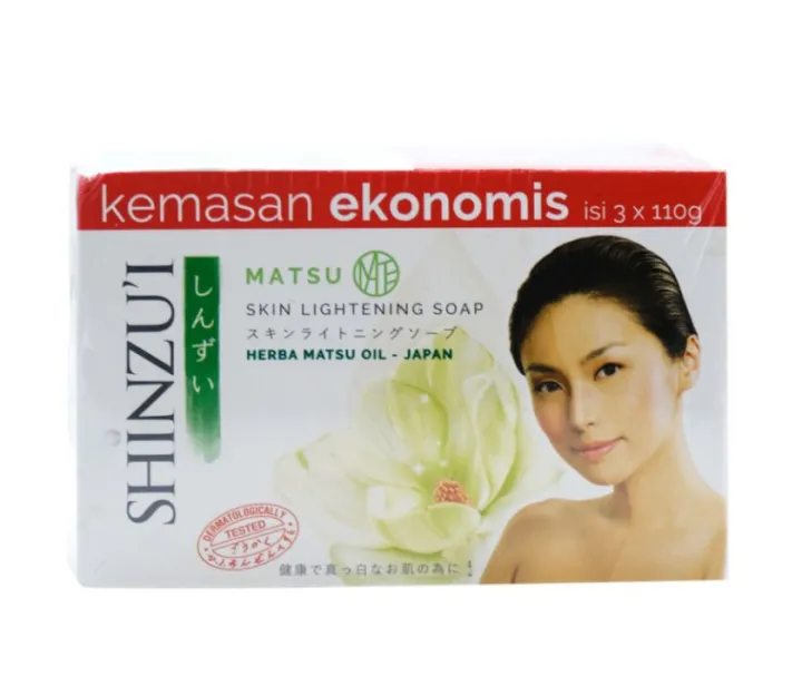 Kemasan Ekonomis isi 3 sabun Shinzui Skin Lightening Bar Soap Matsu 3 x 110 g | Lazada Indonesia