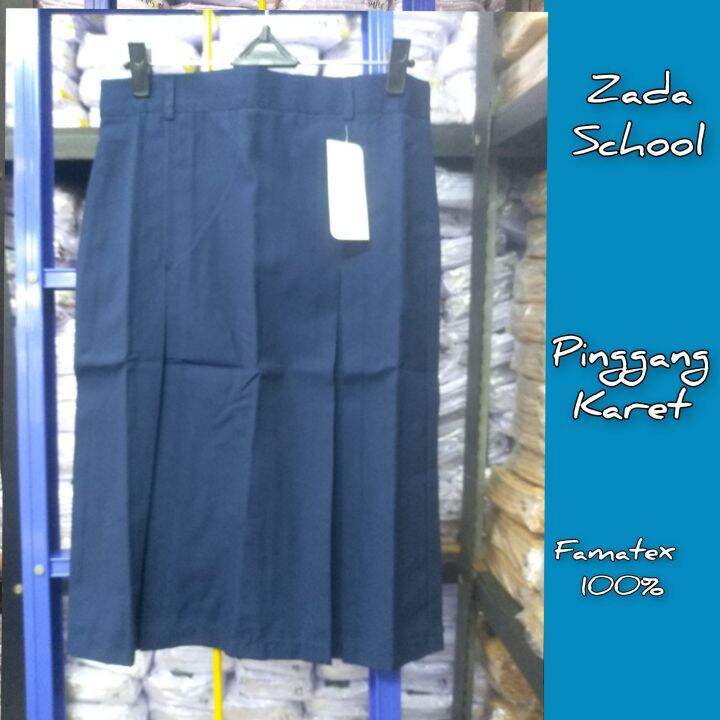 Rok Span Pendek Biru Smp Pinggang Karet Seragam Sekolah | Lazada Indonesia