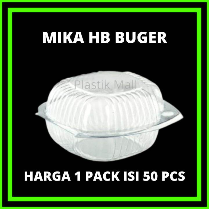 Box mika plastik isi 50pcs / Box mika plastik bening roti, burger ...