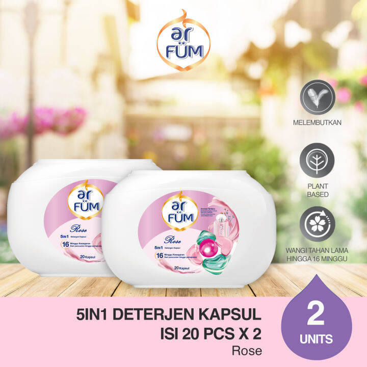 Ar FUM Deterjen Kapsul - Rose - Multipack isi 20 pcs x 2 | Lazada Indonesia
