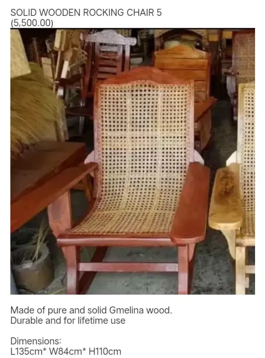 Solid Wooden Rocking Chair 5 | Lazada PH