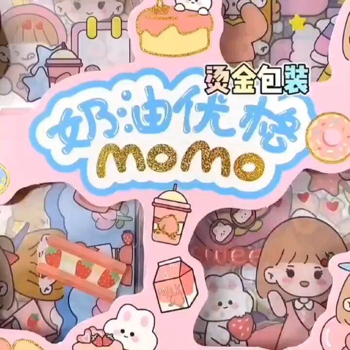 Sticker Momo Mimi 2D Stiker Kartun Karakter Korea Aesthetic Waterproof Deco Tumbler Random Isi ...