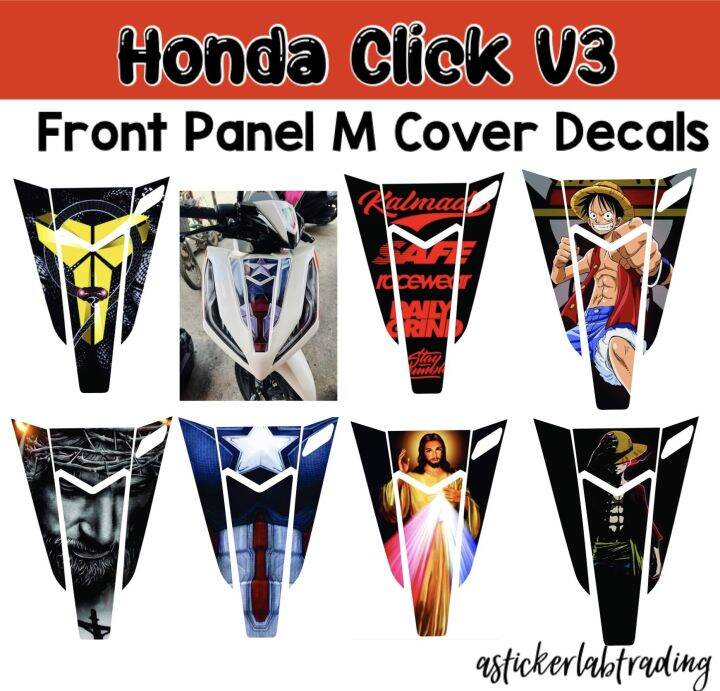 HONDA CLICK V3 FRONT PANEL M COVER DECALS/STICKERS PRINTED LAMINATED ...