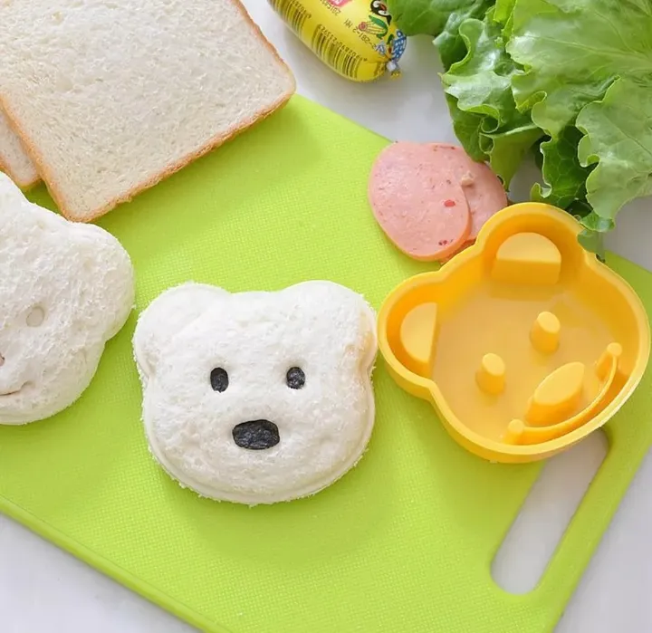 cetakan roti sandwich anak ( beruang kuning)/cetakan roti tawar bento ...