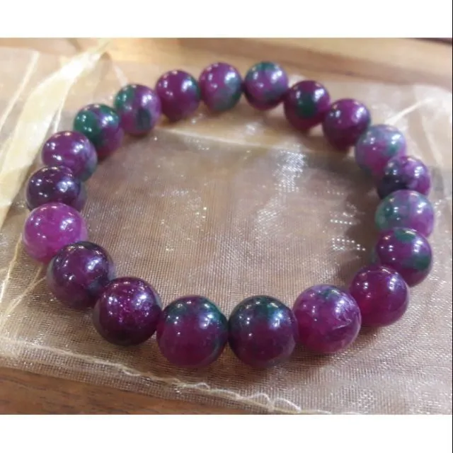 💍📿ข้อมือหินรูบี้ซอยไซต์ (Ruby Zoisite) ข้อมือหินทิเบต หินแท้!! ขนาด10mm. | Lazada.co.th