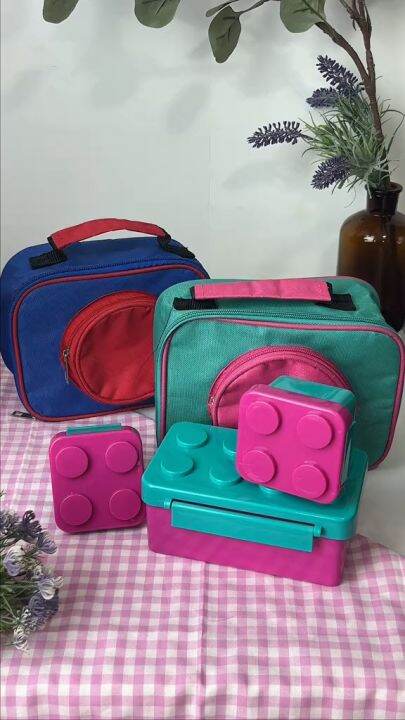 TECHNOPLAST Big Block Lunch Box Set/Tempat Makan Set Big Block + Tas ...