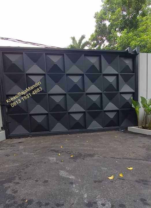 Pintu gerbang minimalis modern 3D / pintu gerbang custom bahan plat ...