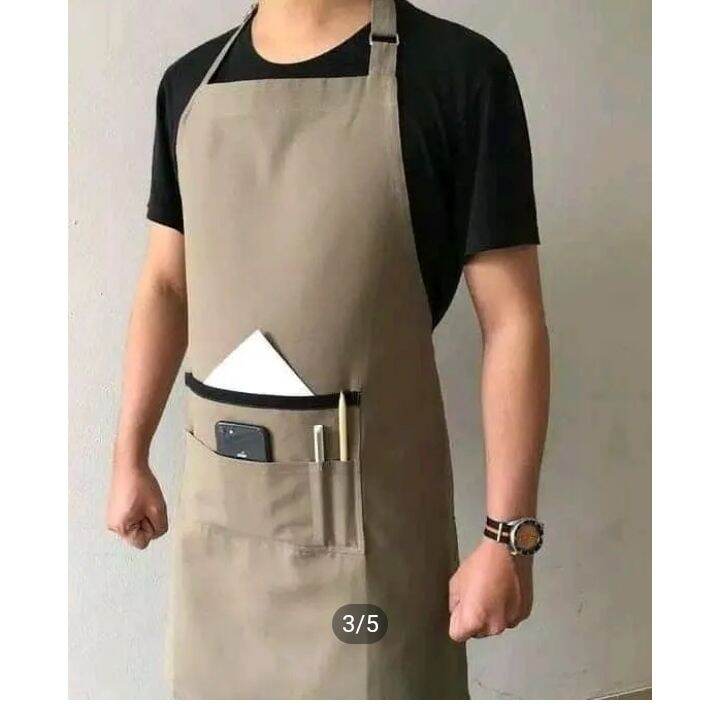 apron barista bahan kain dril warna bisa request,. | Lazada Indonesia