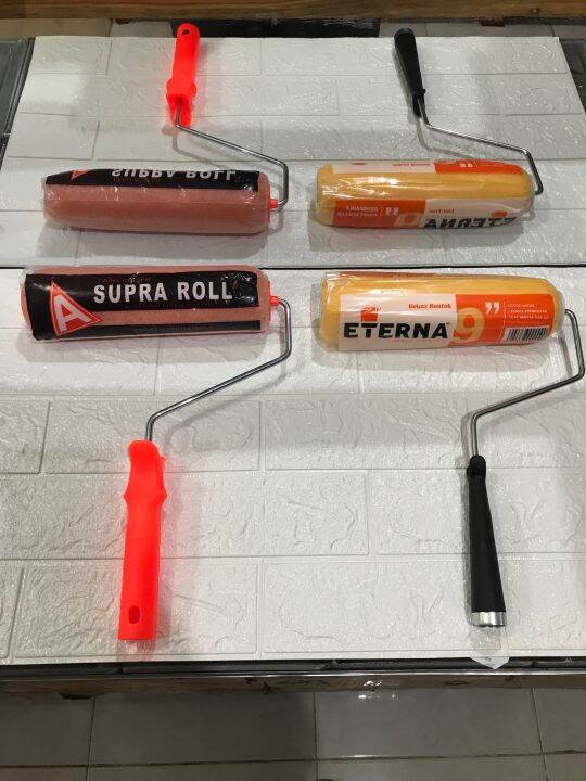 Paint Roller/ Kuas Roll cat Tembok Supra Roll dan Eterna 9" | Lazada ...