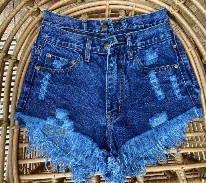 Acid Denim Tattered Highwaist Short | Made in Thailand | Lazada PH