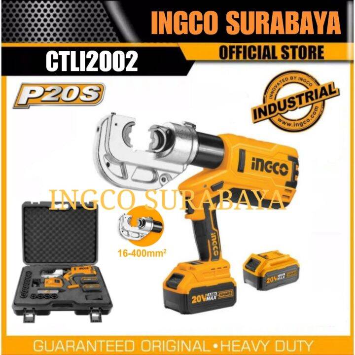 INGCO CTLI2002 HYDRAULIC CRIMPING 120KN CORDLESS MESIN TANG PRESS SKUN ...