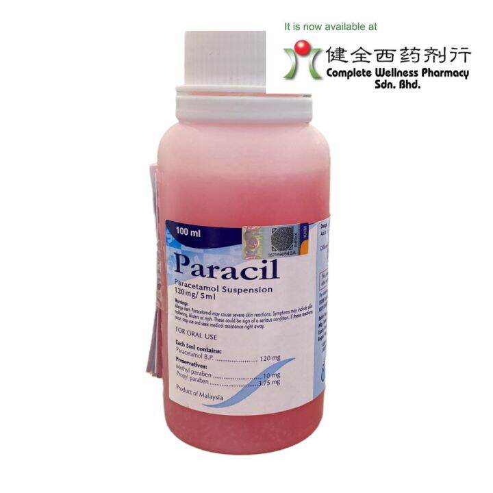 Paracil 120mg/5ml Suspension Paracetamol to Relieve Fever Toothache ...