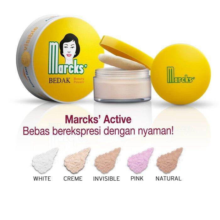 Marcks Active Beauty Powder Warna Putih Creme Invisible Pink Natural ...
