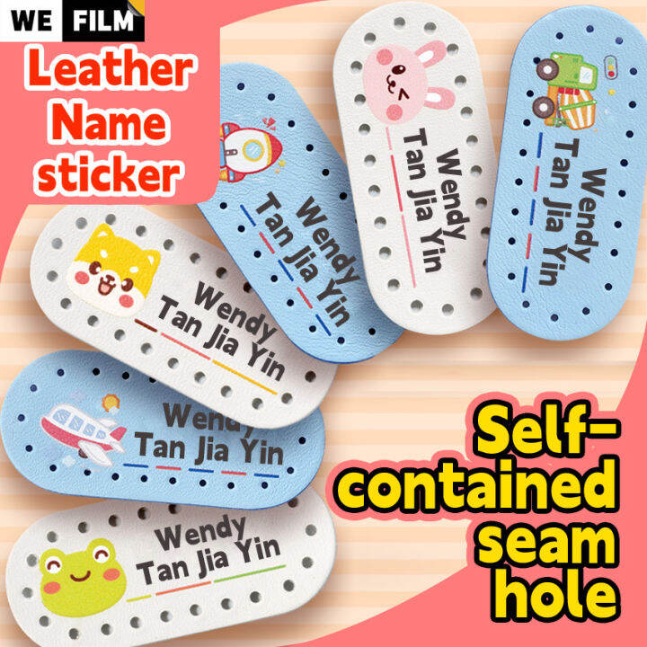 12Pcs Custom Leather Name Labels Waterproof Washable Iron On Tags Name ...