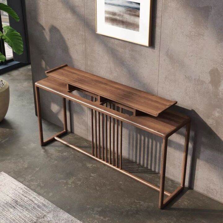 Home a Long Narrow Table New Chinese Style Solid Wood Side View Console ...