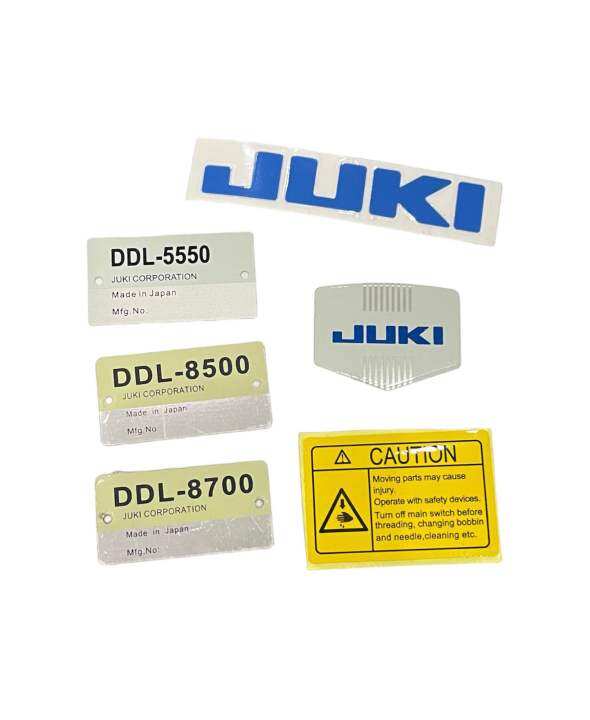 JUKI STICKER (BLUE) / CAUTION STICKER (YELLOW) / FACE PLATE STICKER ...