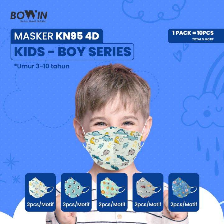 Bowin Masker KN95 4D / KF94 KID SIZE - (Masker Medis /Masker Kesehatan ...