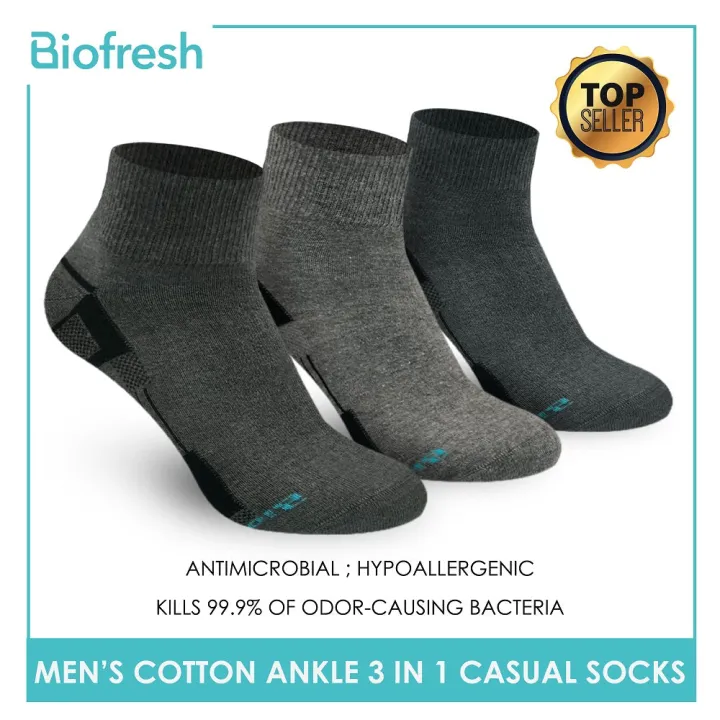 Biofresh RMCKG14 Men's Cotton Ankle Casual Socks 3 pairs in a pack ...