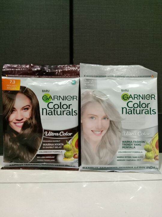 1 Paket Garnier Color Natural Ash Blonde + Golden Brown Isi 2 | Lazada ...