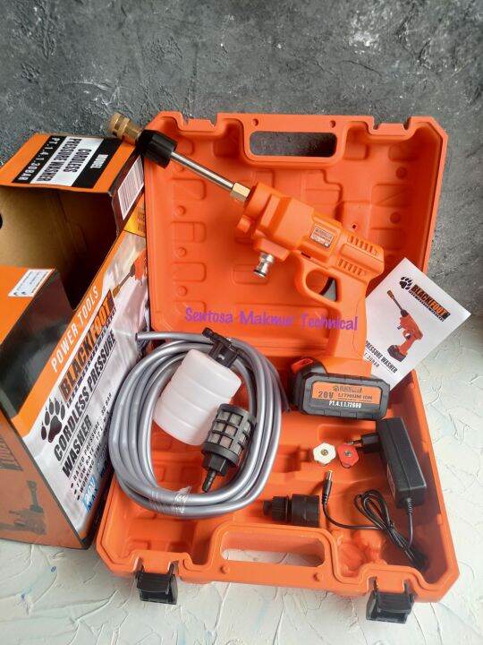 BLACKFOOT 20V High Pressure Jet Cleaner Cuci AC Mobil Motor CORDLESS ...