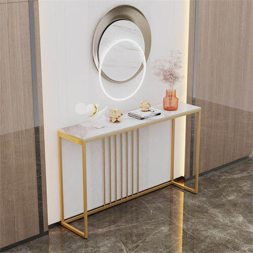 UNHO Console Tables Sintered Stone with Gold Metal Frame 100/120CM ...