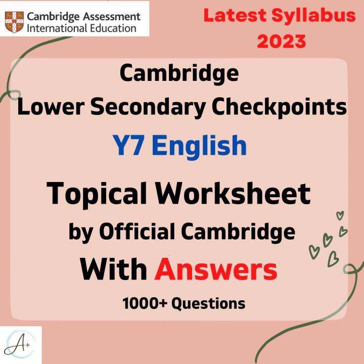 [Hardcopy]Cambridge Lower Secondary Checkpoint Y7 English Topical ...
