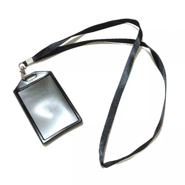 ID Card Holder Tempat Name Tag Silikon Hitam Satu Sisi Kartu Identitas ...